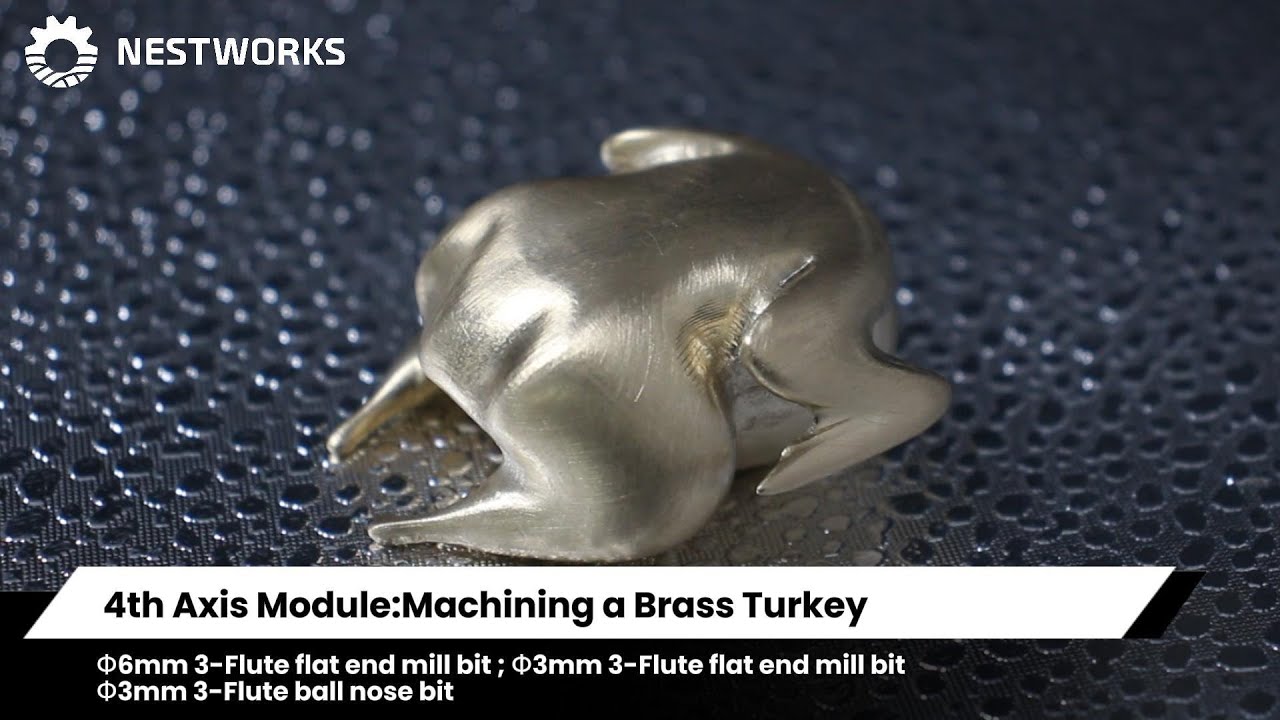 4th Axis Module:Machining a Brass Turkey #cnc #thanksgiving - YouTube