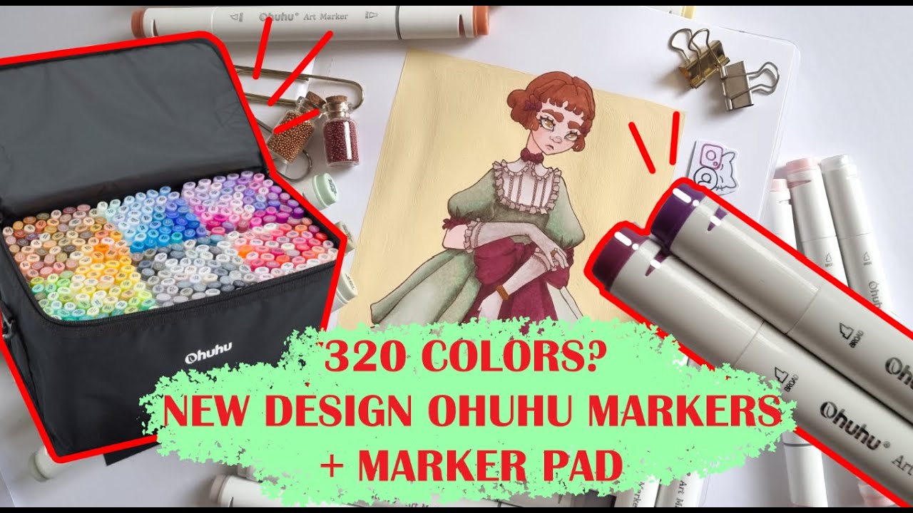 NEW OHUHU MARKERS - 320 colors in total + Marker Pad Review - YouTube