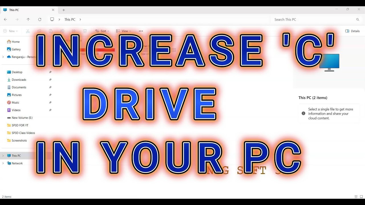 C Drive #increase in #PC#Engg Soft 3D - YouTube