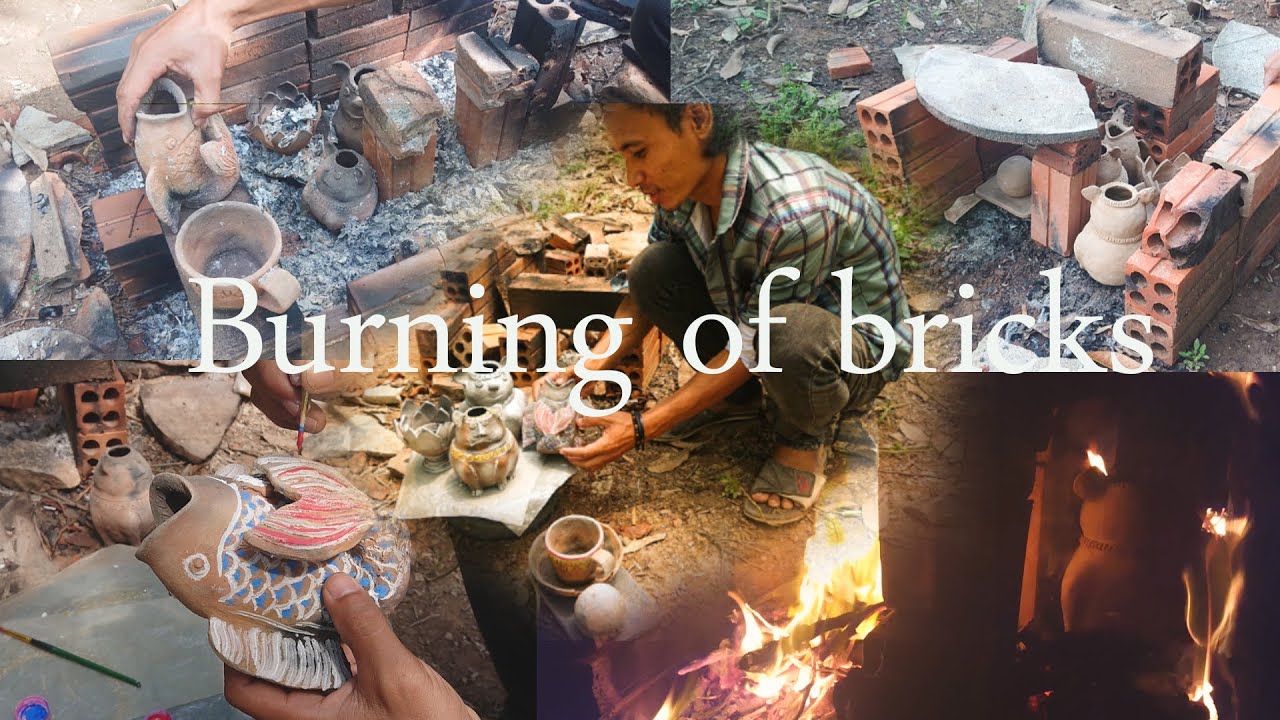 Self-burning brick souvenirs - how to make clay pot eazyly - YouTube