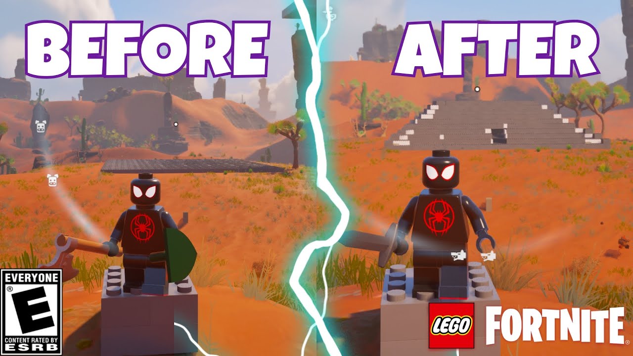 Lego Fortnite: Building a Pyramid in Dry Valley! - YouTube