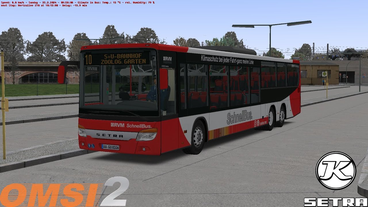 Omsi 2 - Berlin X10 - Line X10 - Setra S418LE Facelift Automatic - YouTube