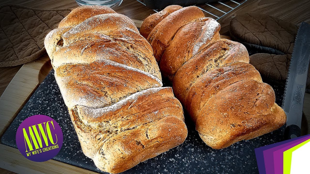 Pan Integral Festivo relleno de queso crema, ajo y especias - YouTube