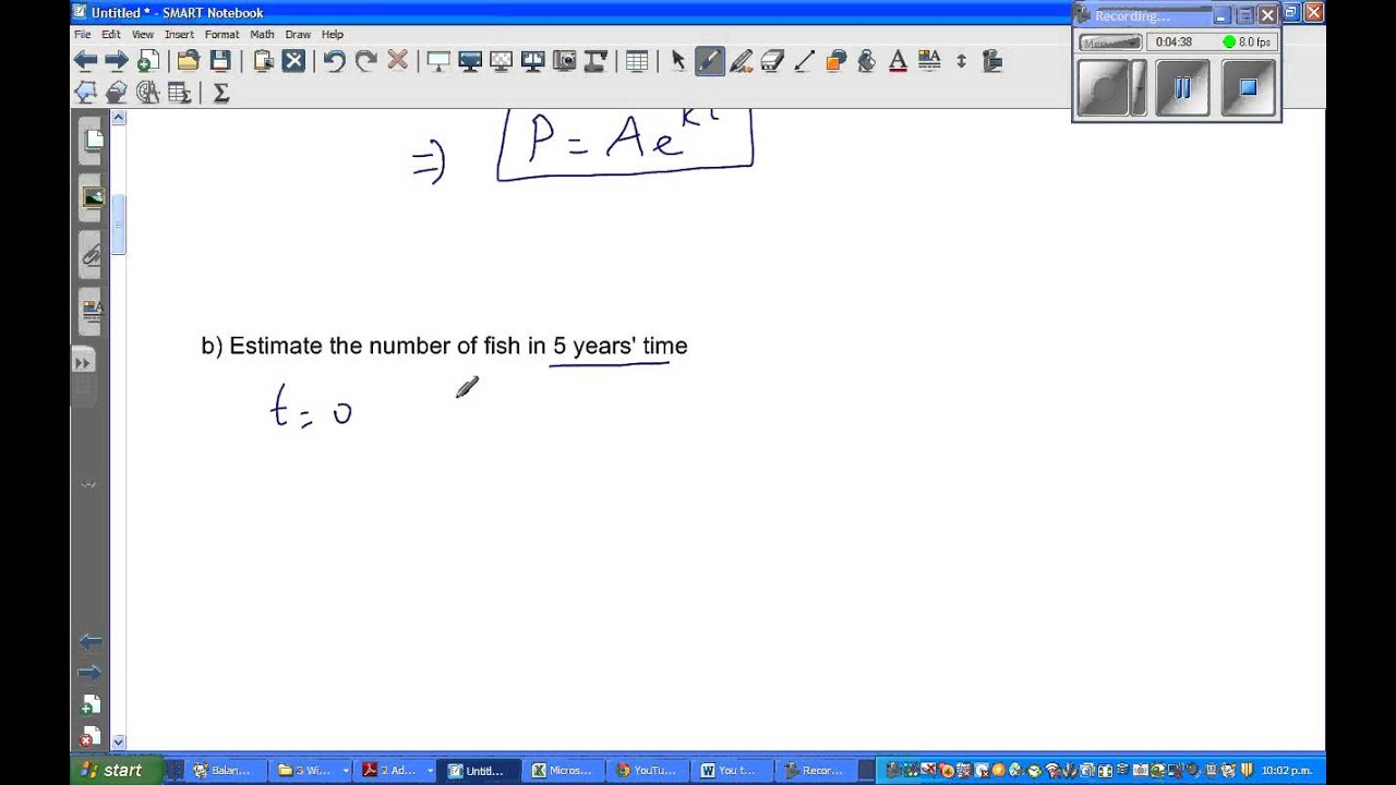 Using differential equation to find the rate of increase of a fish ...