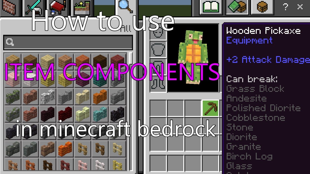 How to use item components in minecraft bedrock! - YouTube