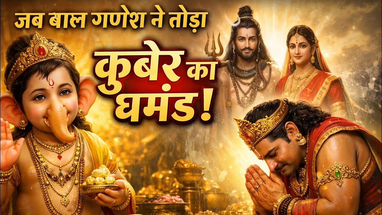 जब बाल गणेश ने तोड़ा कुबेर का घमंड | Ganesh vs Kuber Full Story | Hindi ...