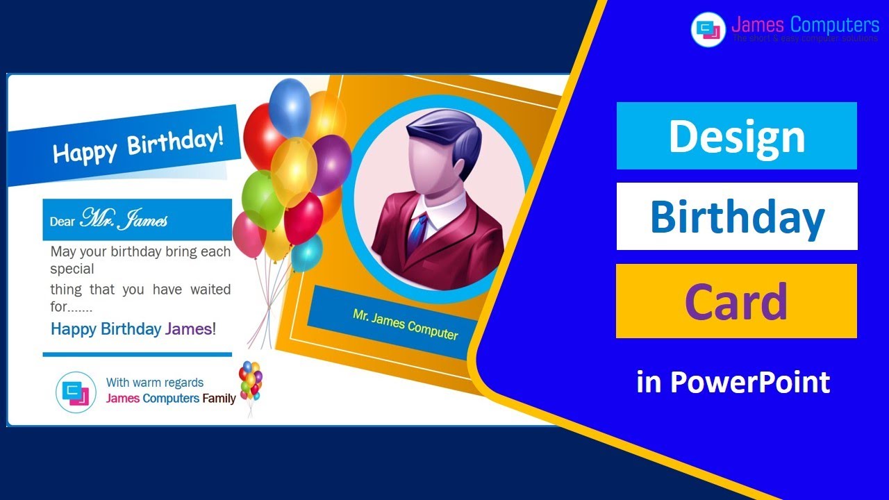 Design Birthday Card in Microsoft PowerPoint | Stylish E-Card ...