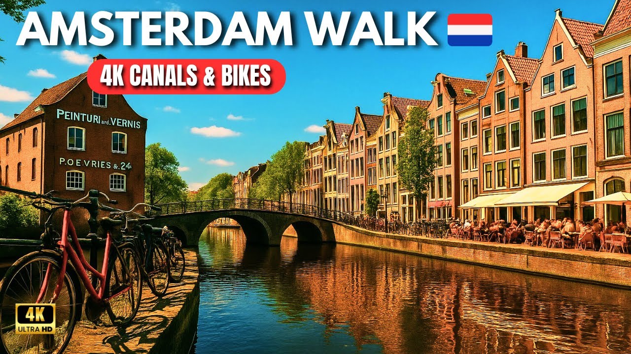 Amsterdam Walking Tour 🇳🇱 | Canals, Bikes & Hidden Gems (4K City Walk ...