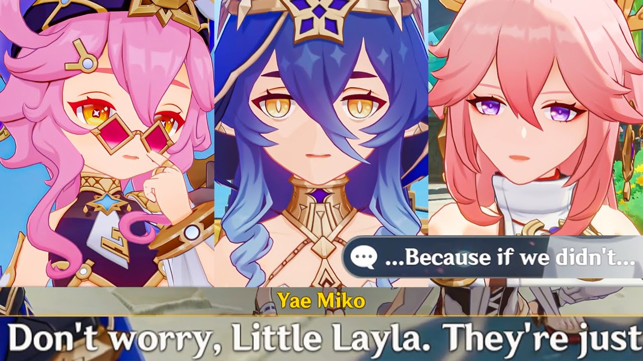 DORI, LAYLA & YAE MIKO Sumeru Cutscene Genshin Impact - YouTube