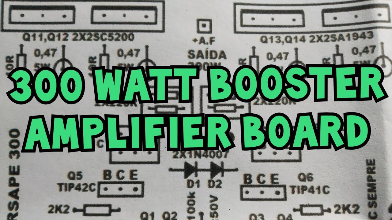 300 watt class ab booster amplifier circuit diagram - YouTube