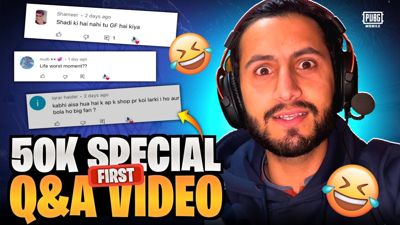 50k Special Q&A With Face Reveal | Funny Q&A Ever 😂 | PUBG Mobile | MK ...