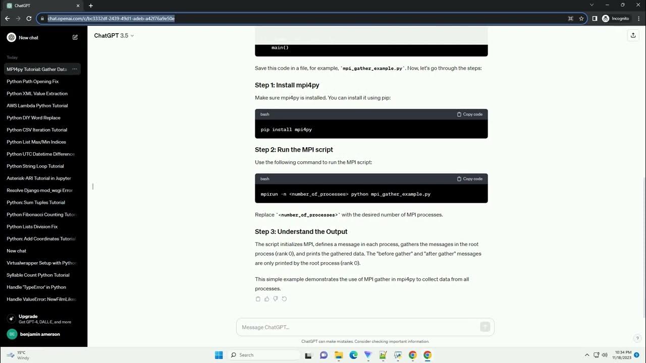 how to print before gather before after gather in mpi python mpi4py - YouTube