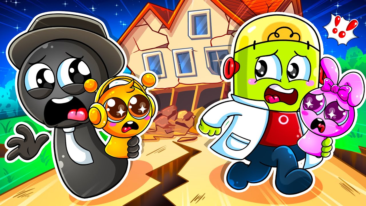 Sprunki, There Is An Earthquake 😭Surviving SPRUNKI | Funny Cartoon For ...