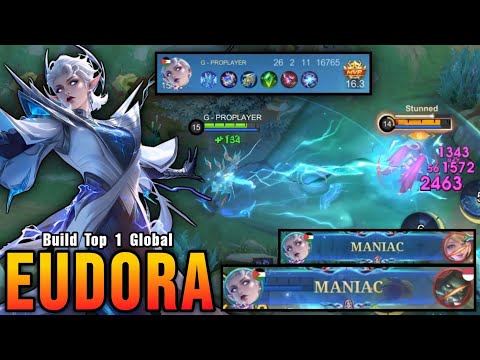 26 Kills + 2x MANIAC!! Midlane Eudora Instant Delete Enemies!! - Build Top 1 Global Eudora ~ MLBB