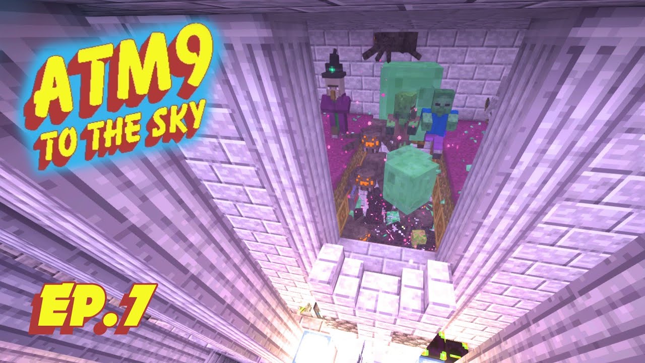 Fast Loot Farm on ATM9 To the Sky Block EP.7 Minecraft Mod Pack - YouTube