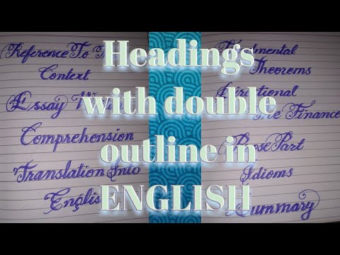 How to give headings in English with outlined cut markers - YouTube