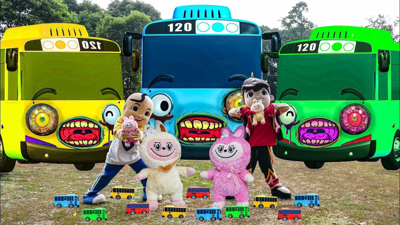 H4NTU BUS TAYO !! BADUT BOBOIBOY DAN UPIN MENCARI MAINAN BUS TAYO ...