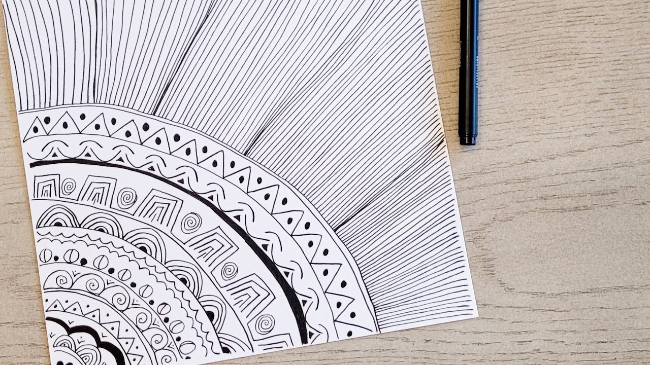 Pattern Drawing. Follow Along. Art Therapy. Flower. Pen Art. - YouTube