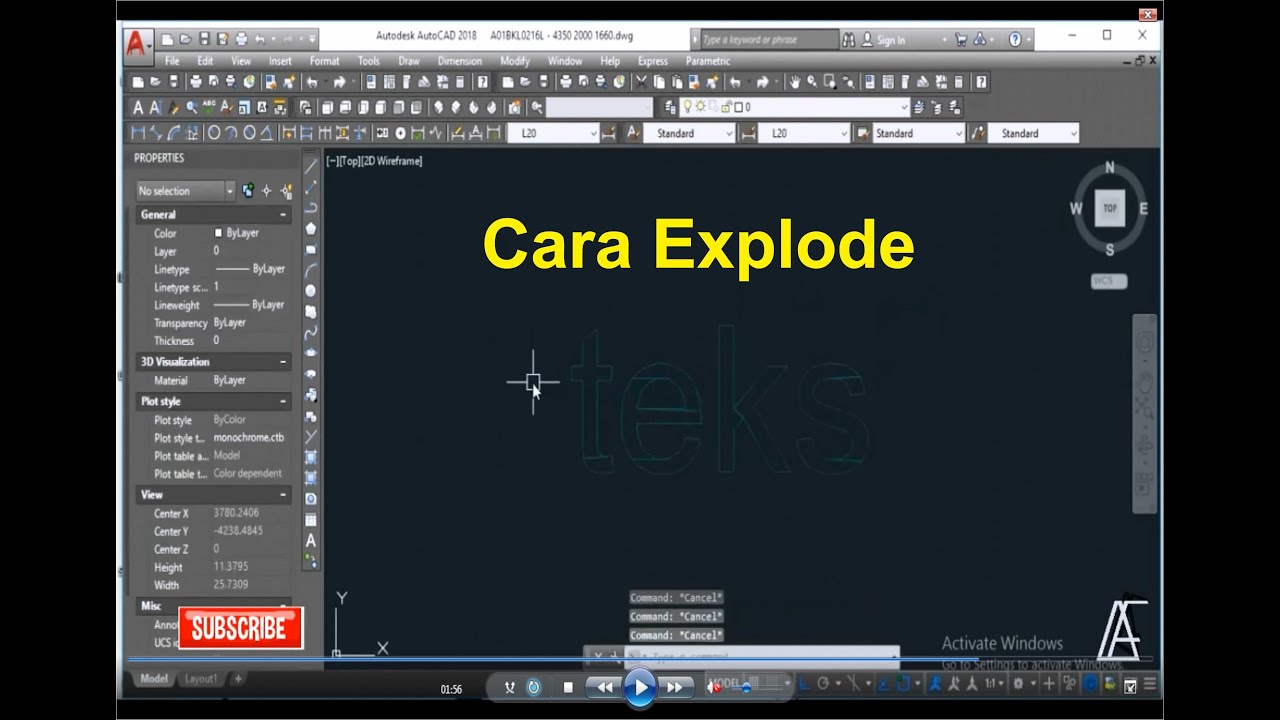 CARA EXPLODE TEKS PADA AUTOCAD Bahasa Indonesia #Part7 - YouTube