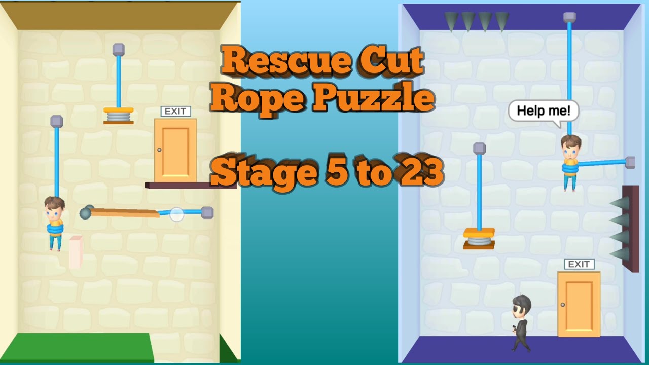 Rescue Cut | Rope Puzzle | Help the man | Save the man | Game Stage 5 ...
