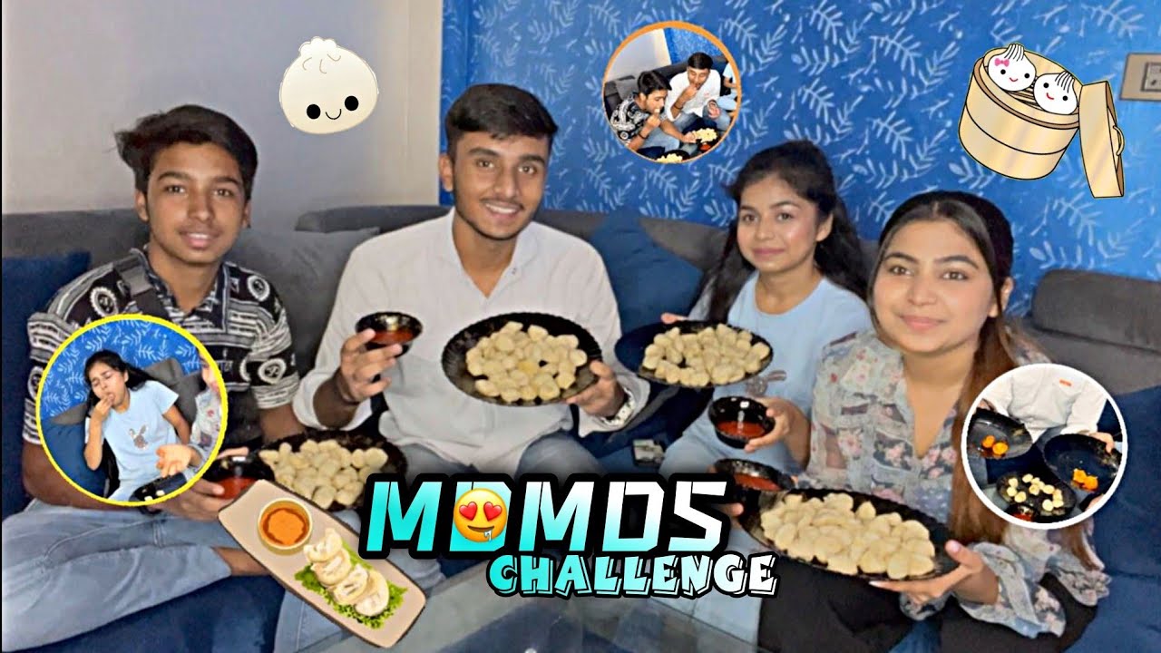 MOMOS CHALLENGE WITH BRO AND SIS 😱 || HARSHIT VERMA VLOGS #foodchallenge #momoschallenge # ...
