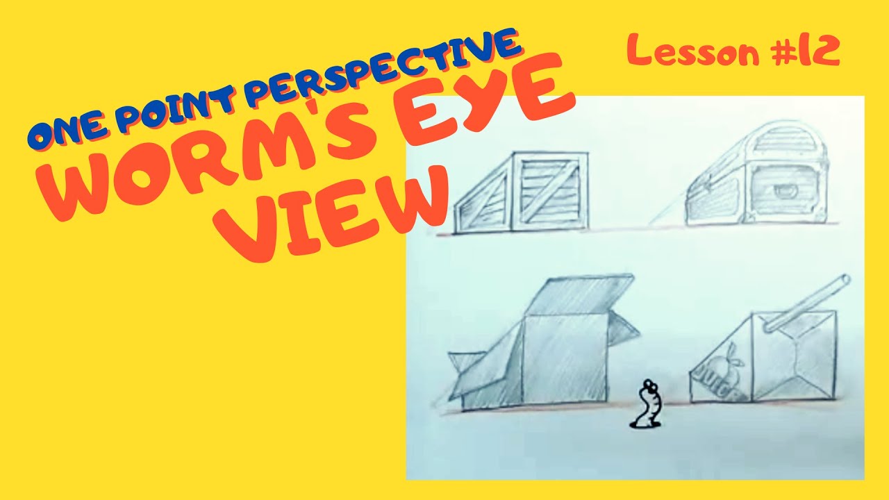 HOW TO DRAW ONE-POINT PERSPECTIVE I WORM'S EYE VIEW I LESSON 12 - YouTube