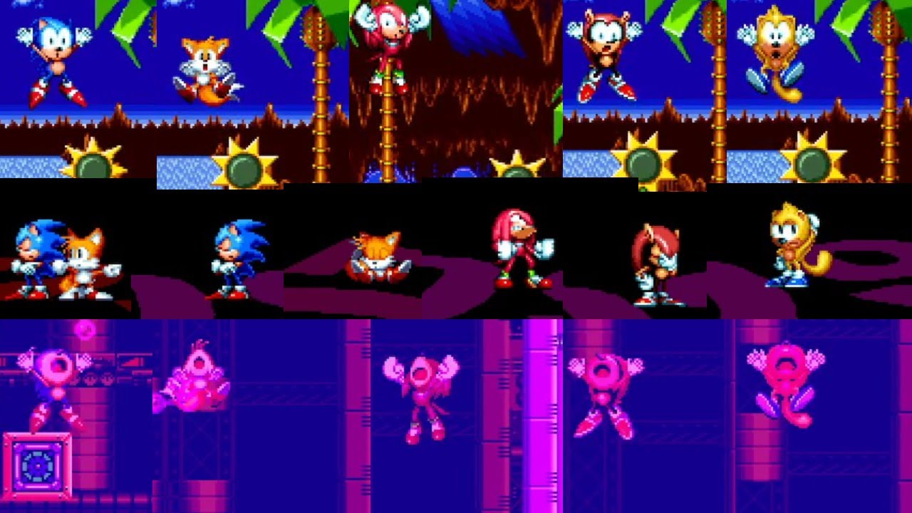 Sonic Mania Plus - All Characters Deaths, Game Over Screens, Continue ...