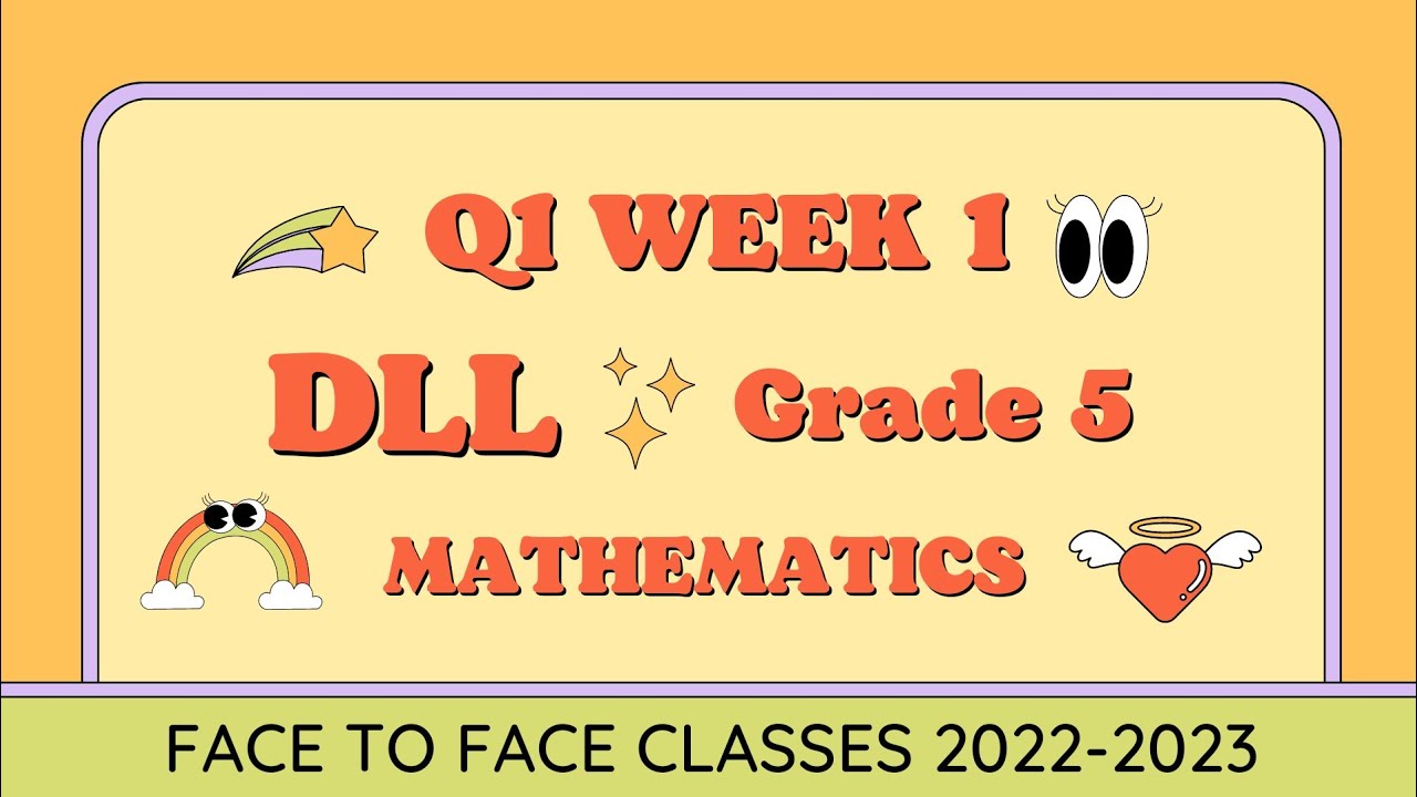 DLL MATHEMATICS GRADE 5 First Quarter 2022 - YouTube