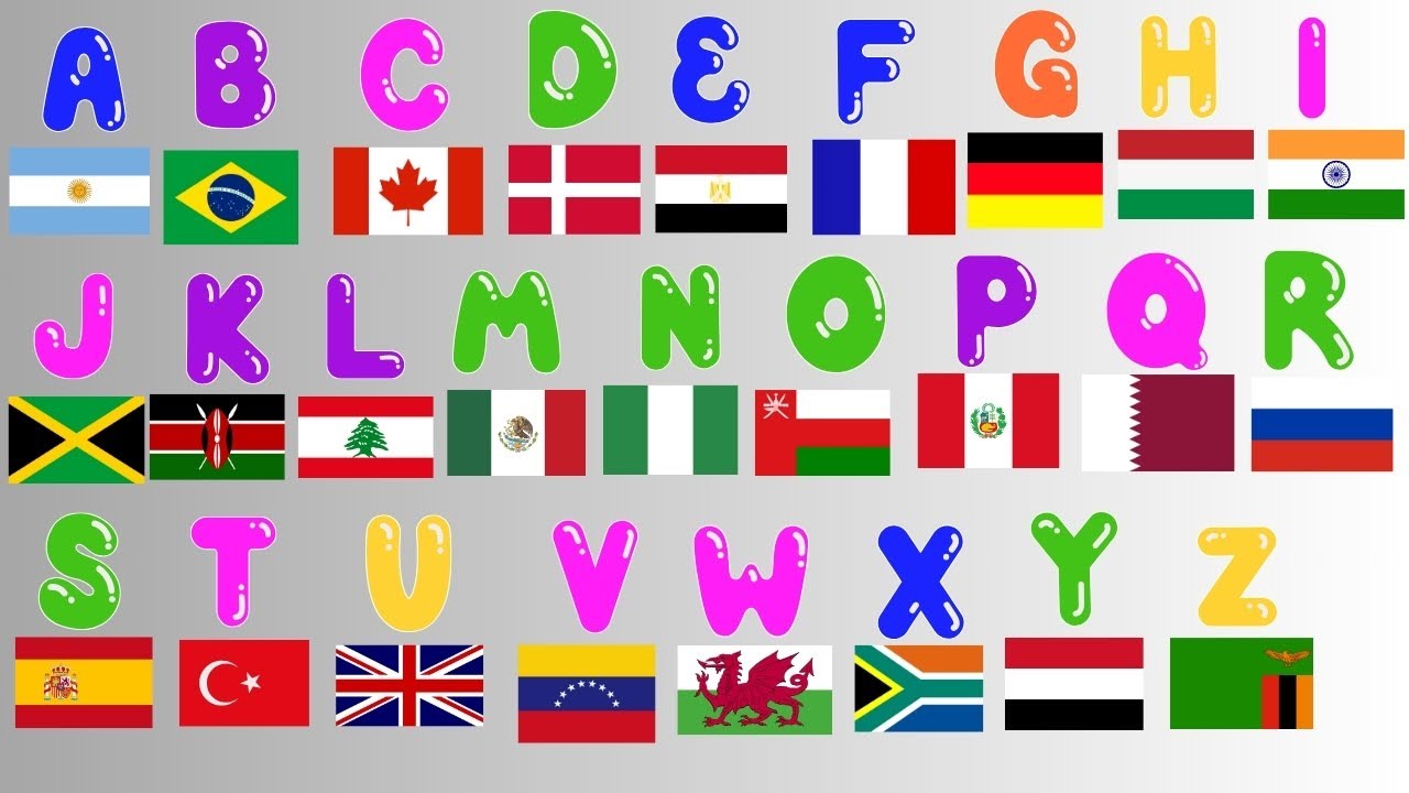 26 Flags & 26 Letters | Learn the Alphabet and Countries - YouTube
