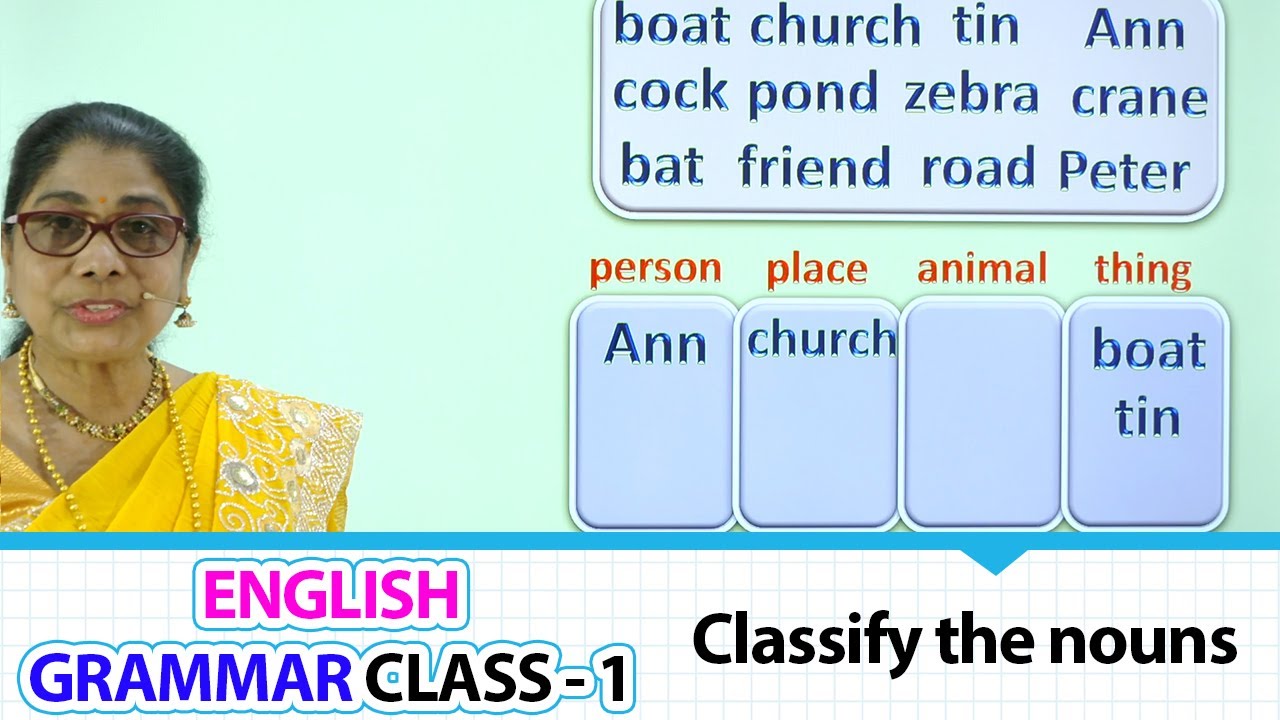 Classify the nouns | ENGLISH GRAMMAR CLASS - 1 | Learn Grammar for ...