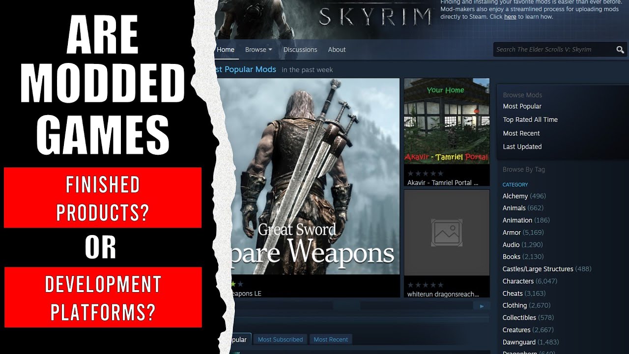 Modded Games FINISHED PRODUCT or DEVELOPMENT PLATFORM for modders - YouTube