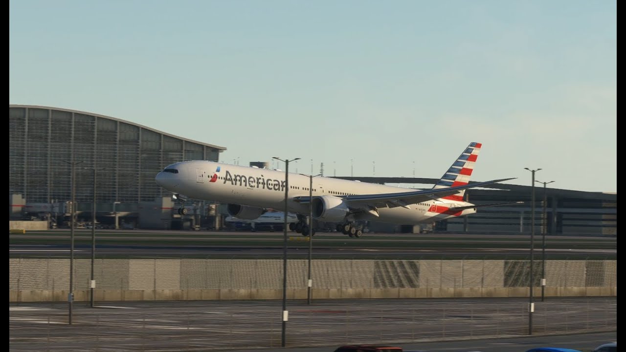 American Airlines N717AN 777 300ER Landing In Heathrow (EGLL) - YouTube