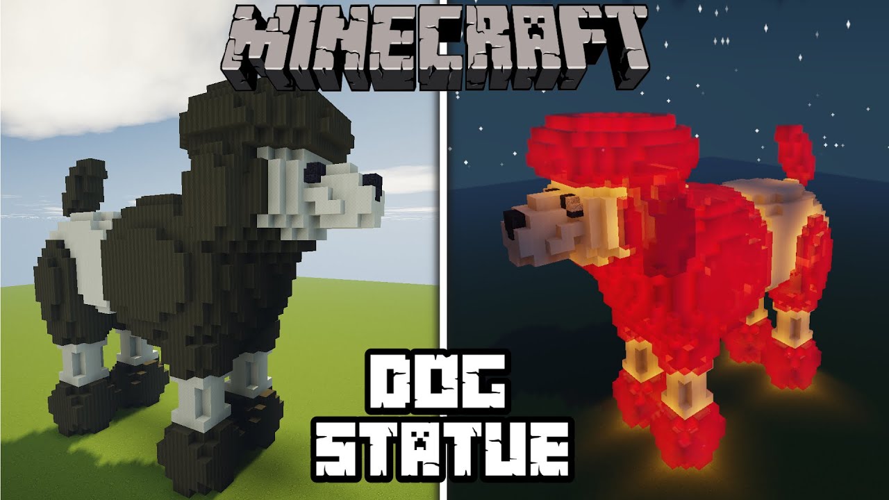 Minecraft Build : dog statue 🐩 - YouTube