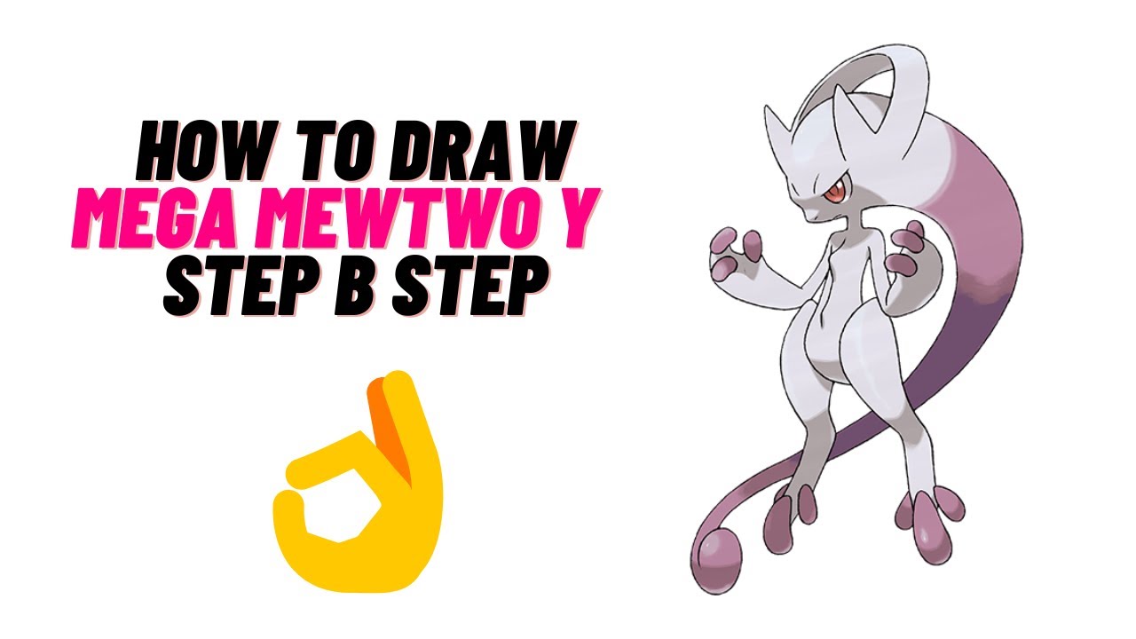 How to draw Mega Mewtwo Y pokemon step by step. Very easy. Only for you ...