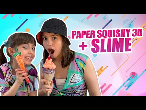 DIY: DESAFIO DO PAPER SQUISHY 3D COM  SLIME