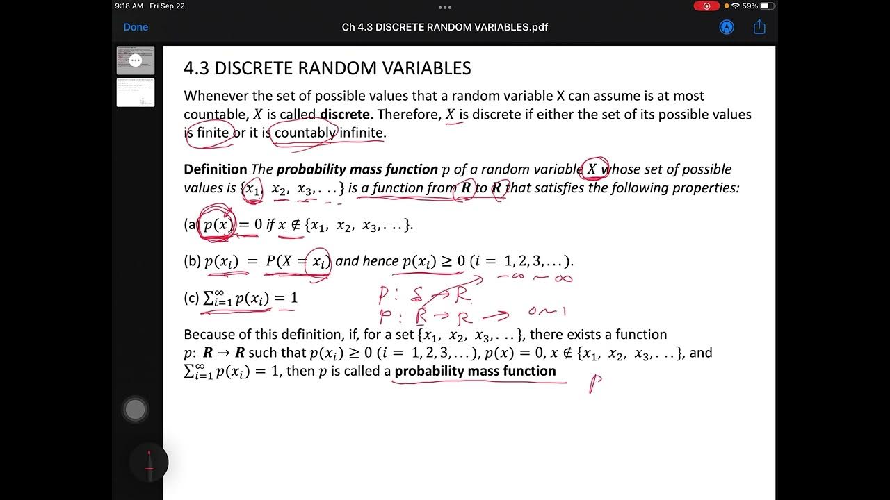 2023 機率與統計 ch4.3 Discrete Random Variable - YouTube