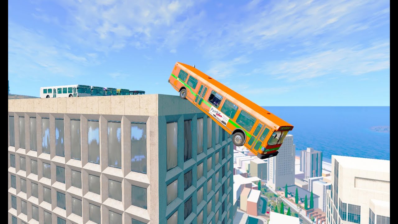 The Bus Falls From A Very Tall Building BeamNG Drive | Fahim Gaming ...
