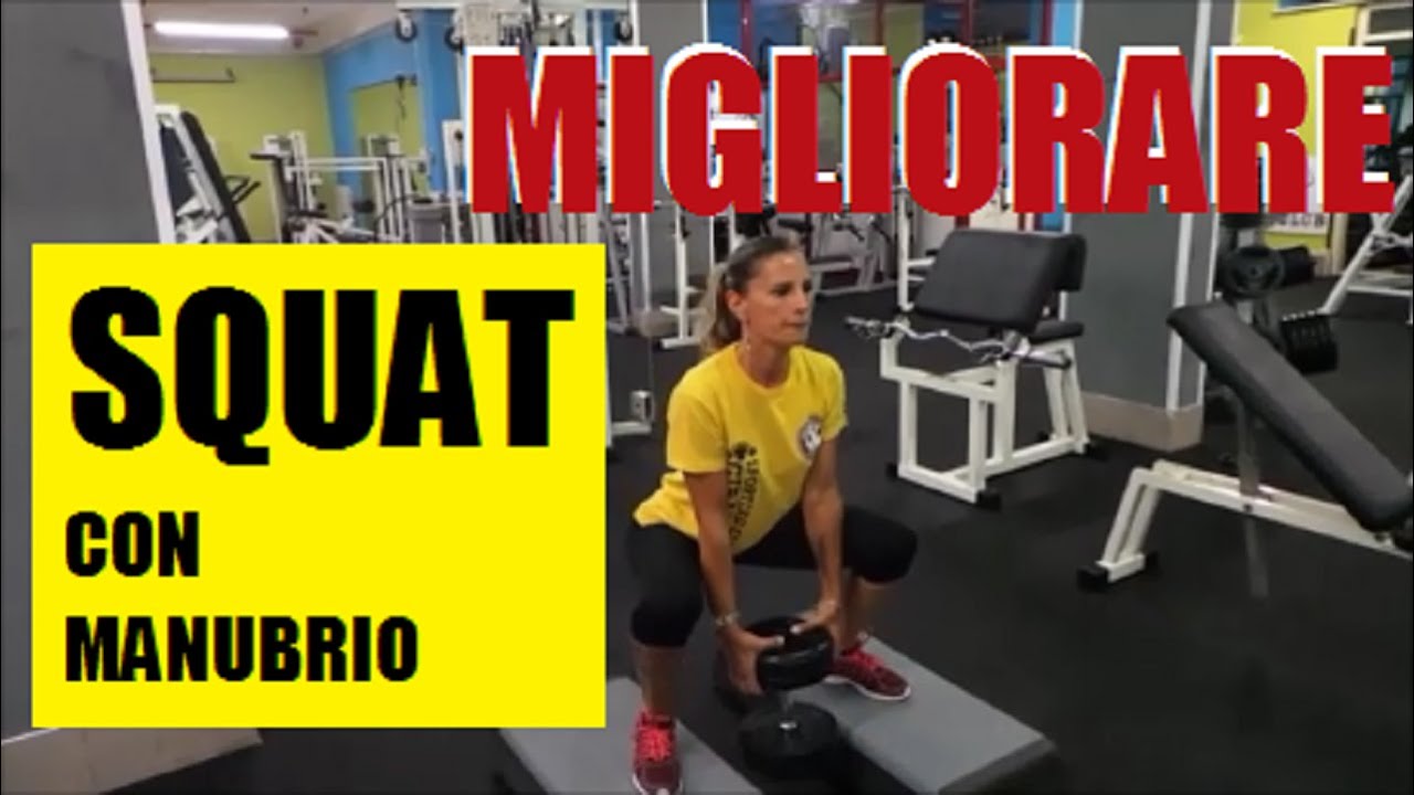 SQUAT CON UN MANUBRIO TENUTO TRA LE GAMBE Quadricipite-Gluteo [ Luigi ...