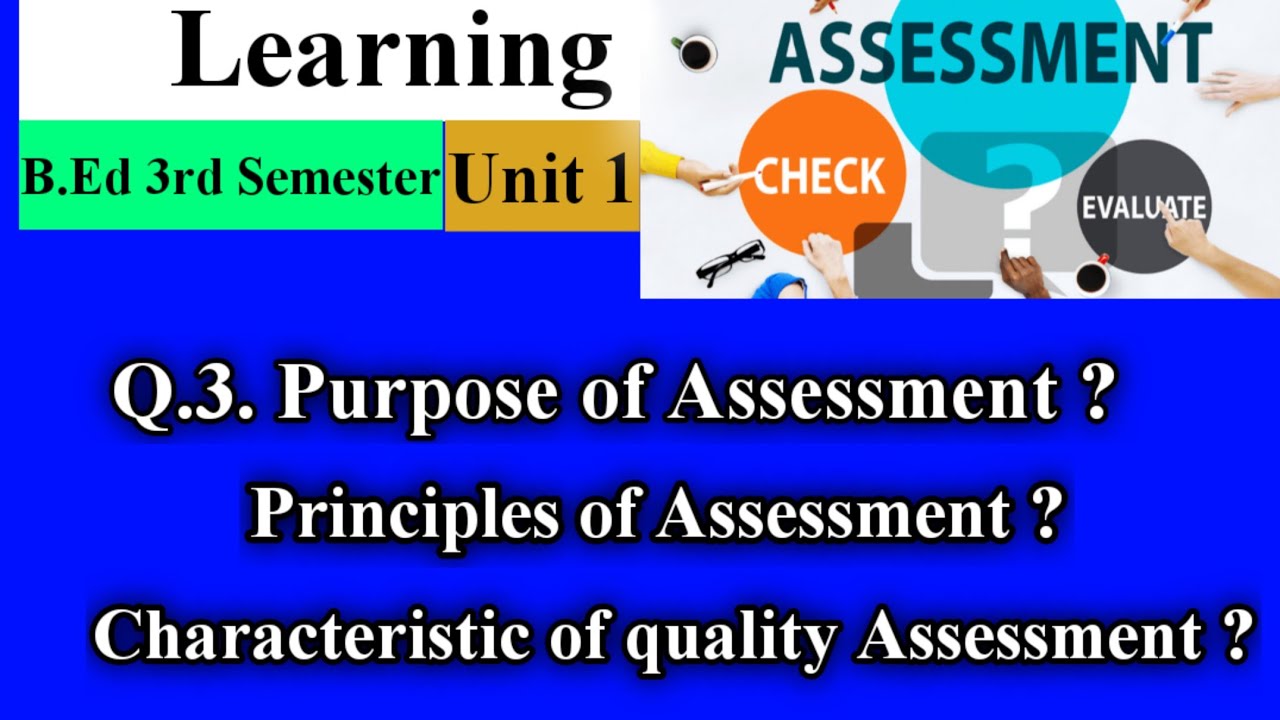 Purpose , Principle and Characteristic of quality Assessment ...