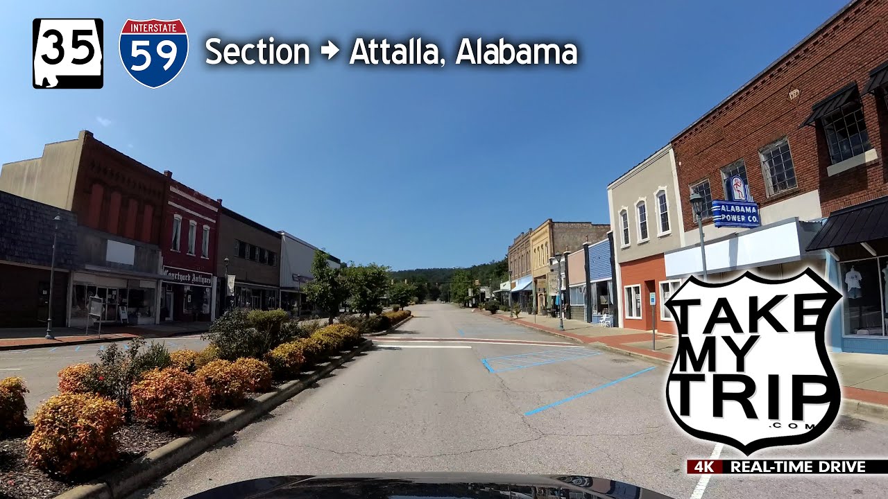 Section, Alabama to Attalla, on Route 35, Interstate 59 - 4K Drive ...