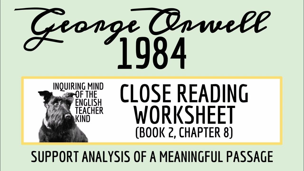 1984 Book 2 Chapter 8 Close Reading Analysis Worksheet for High School ...