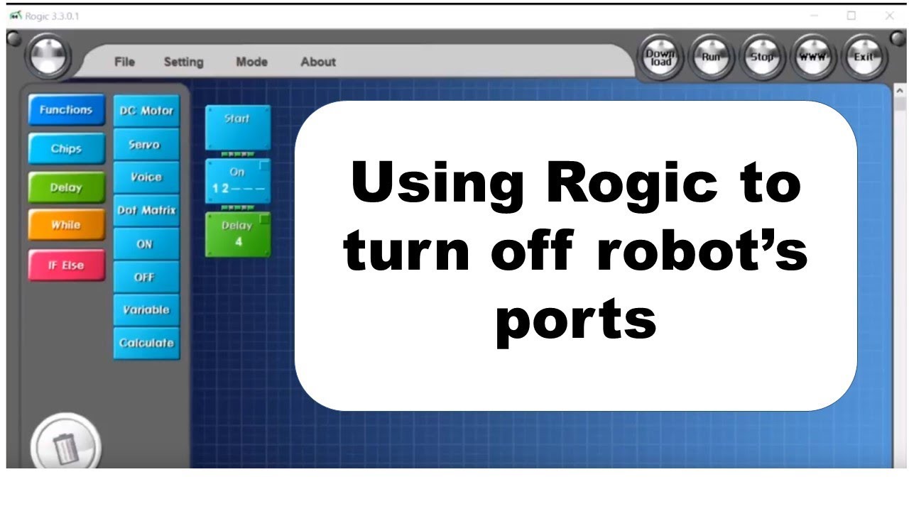 Use Rogic to turn off Robot's ports - YouTube
