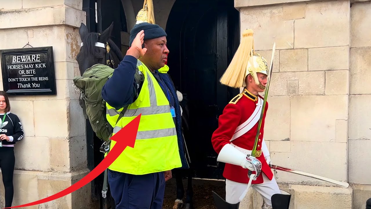 RESPECT! Random Guy Jumps in and Salutes next to The Guard! - YouTube