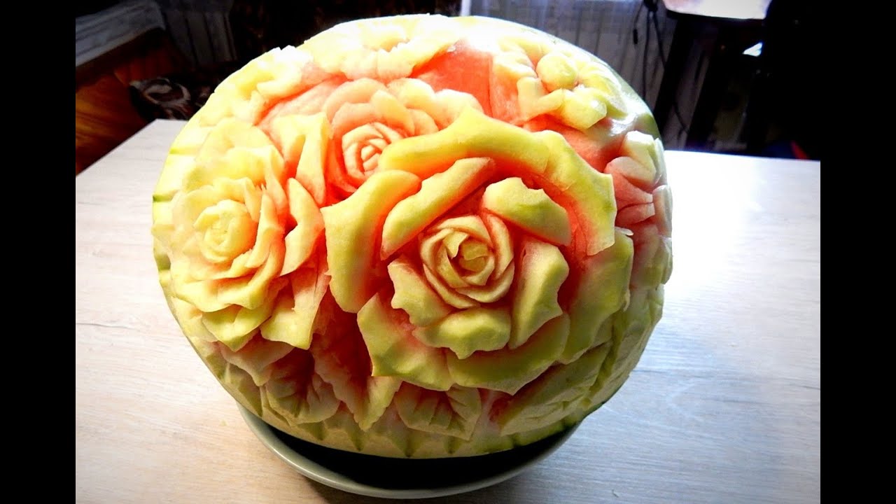 Easy Watermelon Carving to make at Home Fruit Carving for Beginners ...