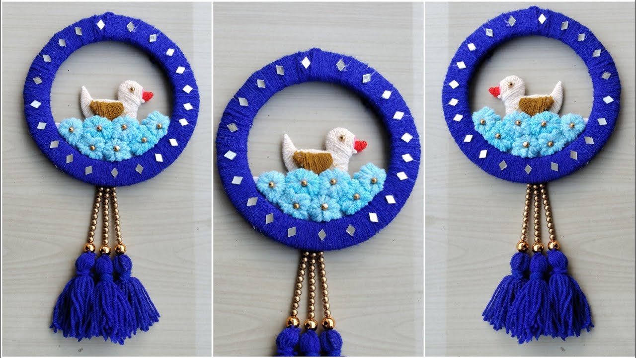 Diy easy woolen wall hanging craft ideas/Woolen craft/ woolen wall ...