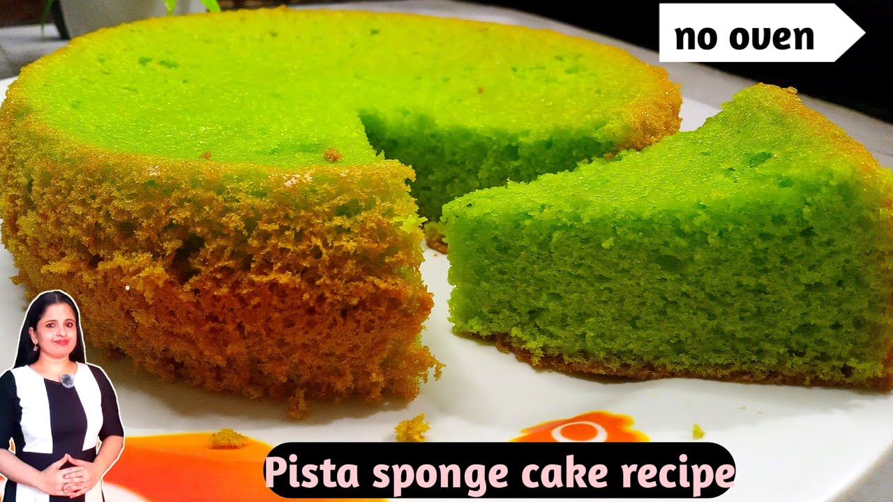 Pista sponge cake recipe | sponge cake | no oven cake | pista cake ...