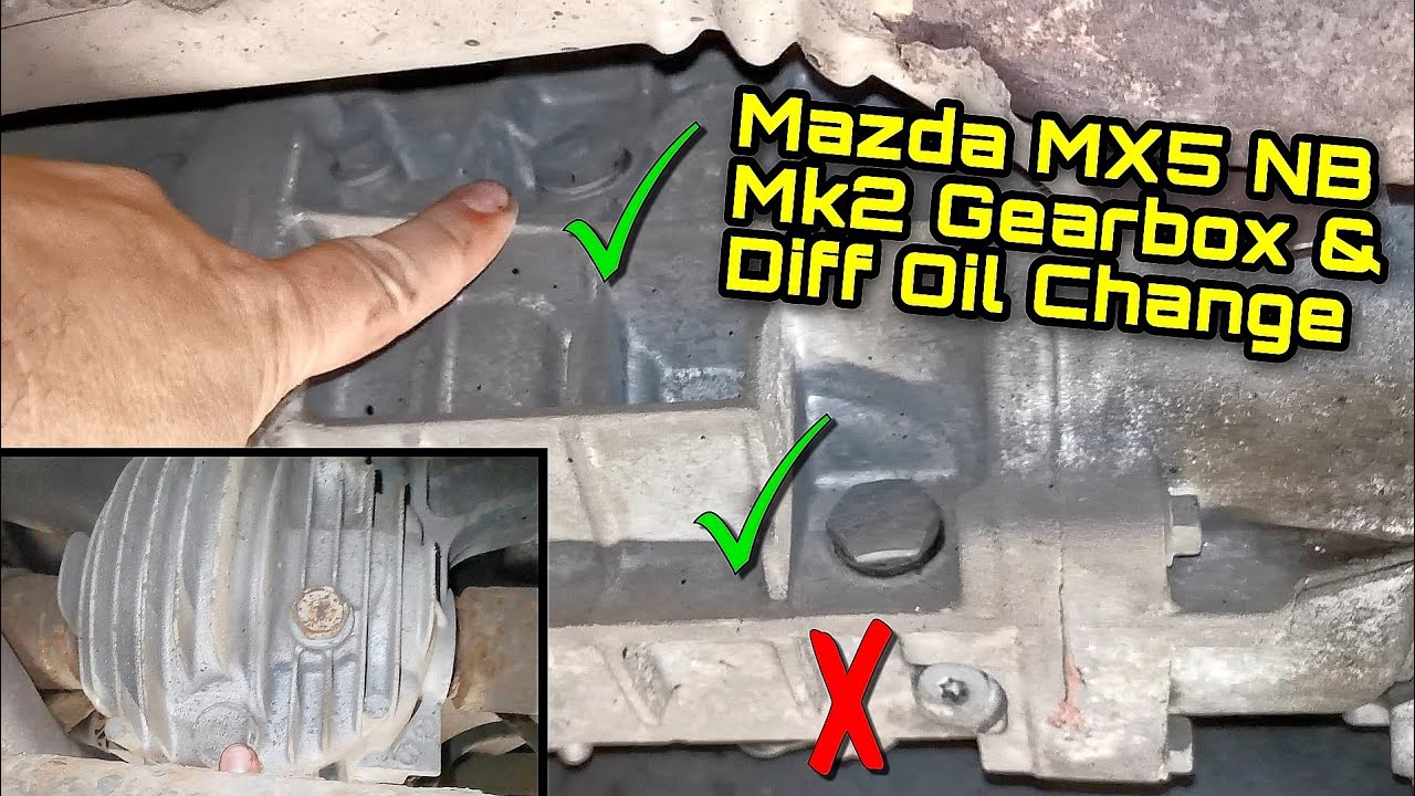 Easy Mazda MX5 NB Gearbox & Diff Oil Change incl Underbody Brace Removal... - YouTube