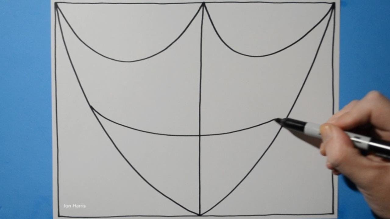Spiral Drawing #194 / 3D Shield Pattern / Line Illusion / Satisfying ...