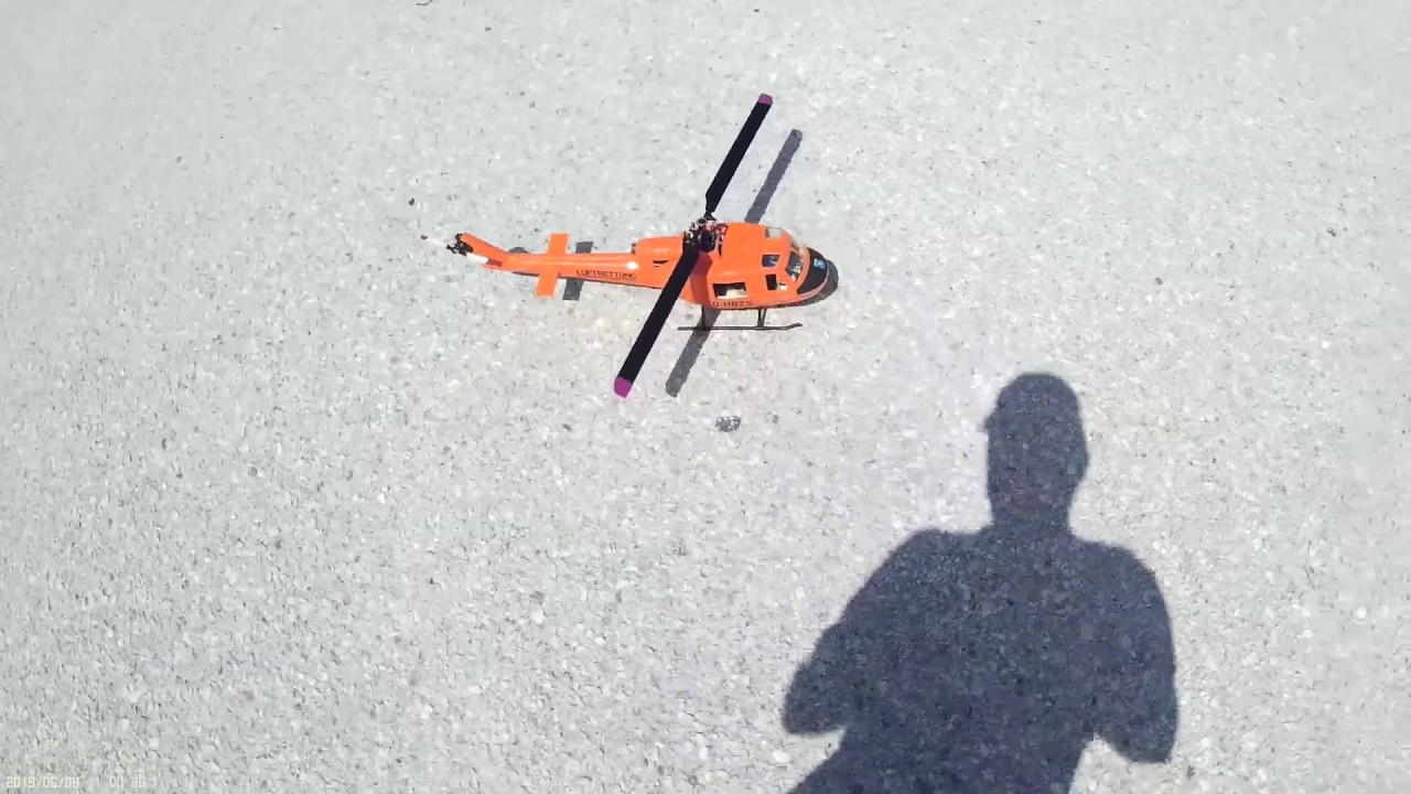 UH-1 Huey scale fuselage 450 size - KBAR autotrim - YouTube