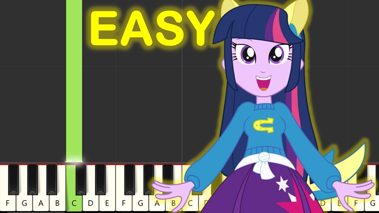 My Little Pony Helping Twilight Win the Crown Cafeteria Song Piano ...